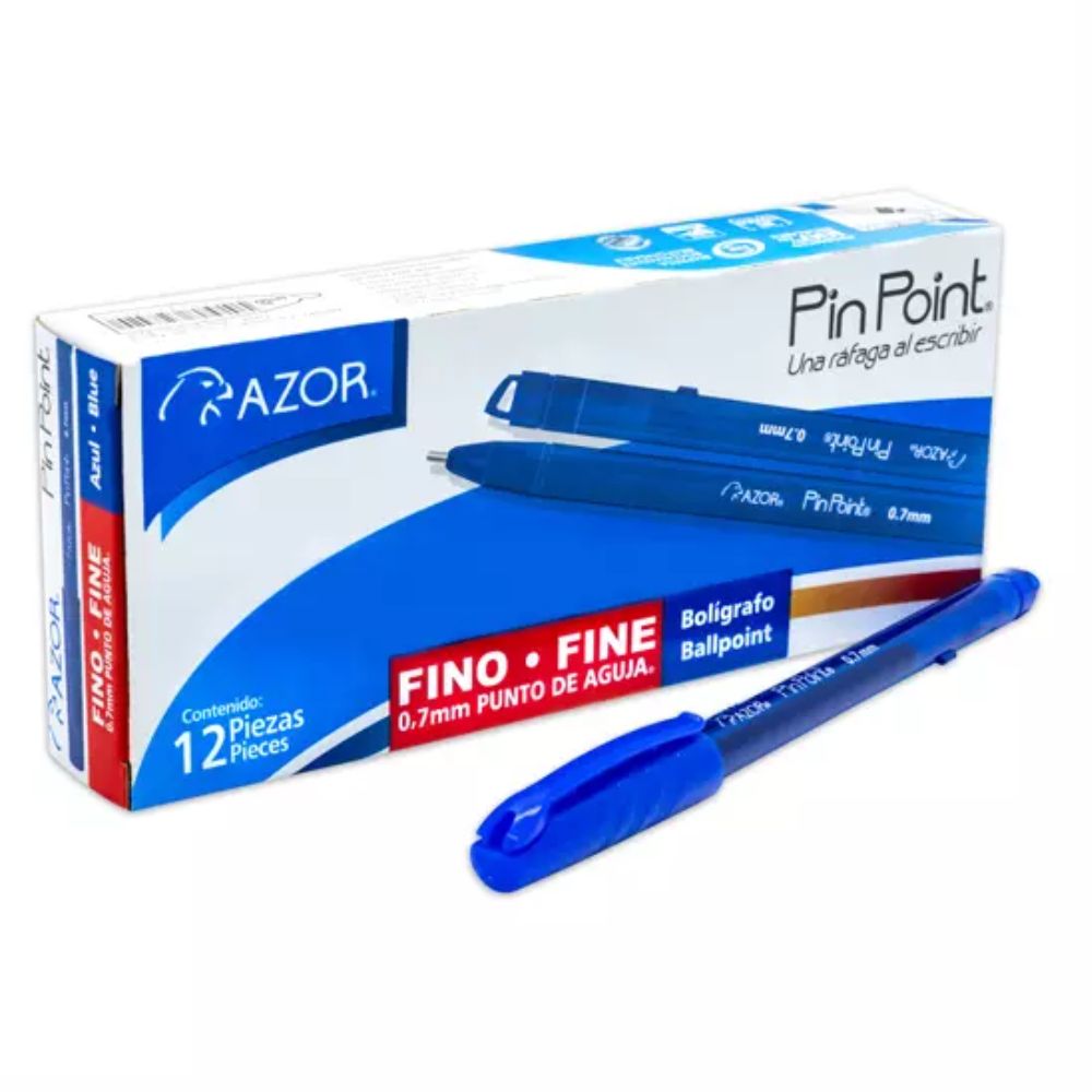 Bolígrafo Fino Pin Point 0.7 Mm Color Caja Con 12 Piezas