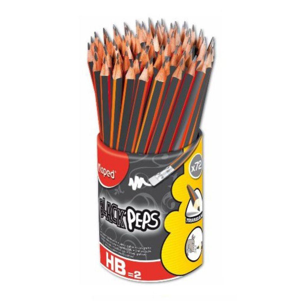 Lápiz De Grafito Black Peps Maped Con 72 Piezas Lápiz Hb No. 2 Forma T