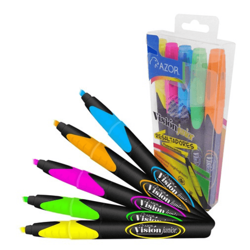 Marcatextos Vision Jr. Cincel 4 Mm Colores Surtidos C- 5 Pzas 2825